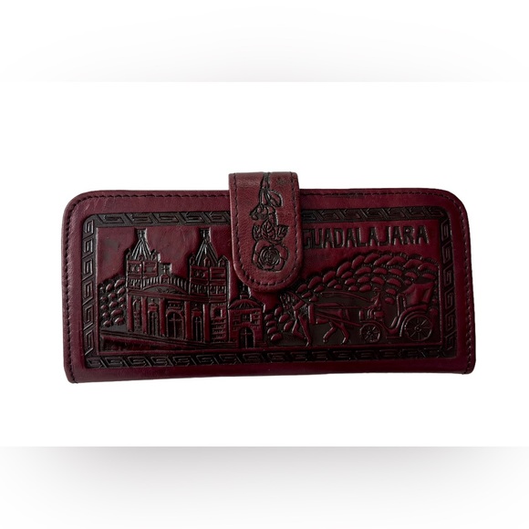 chavez | Bags | Chavez Genuine Tooled Leather Wallet Wmirror ...